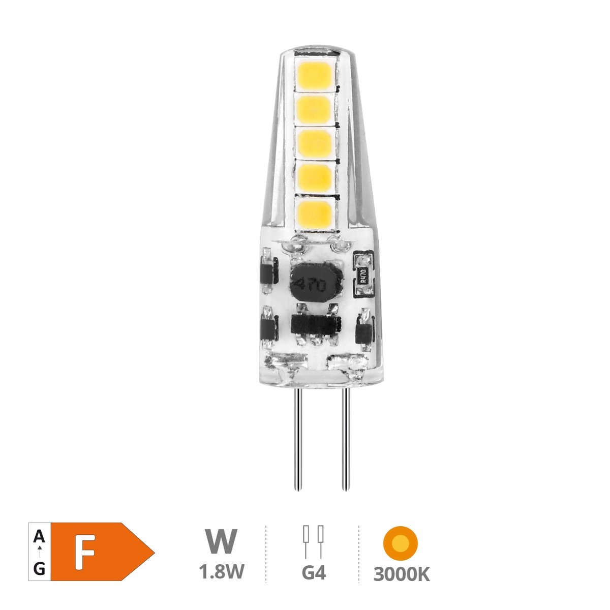 Bombilla LED SMD 1,8W G4 3000K 12V | Garsaco